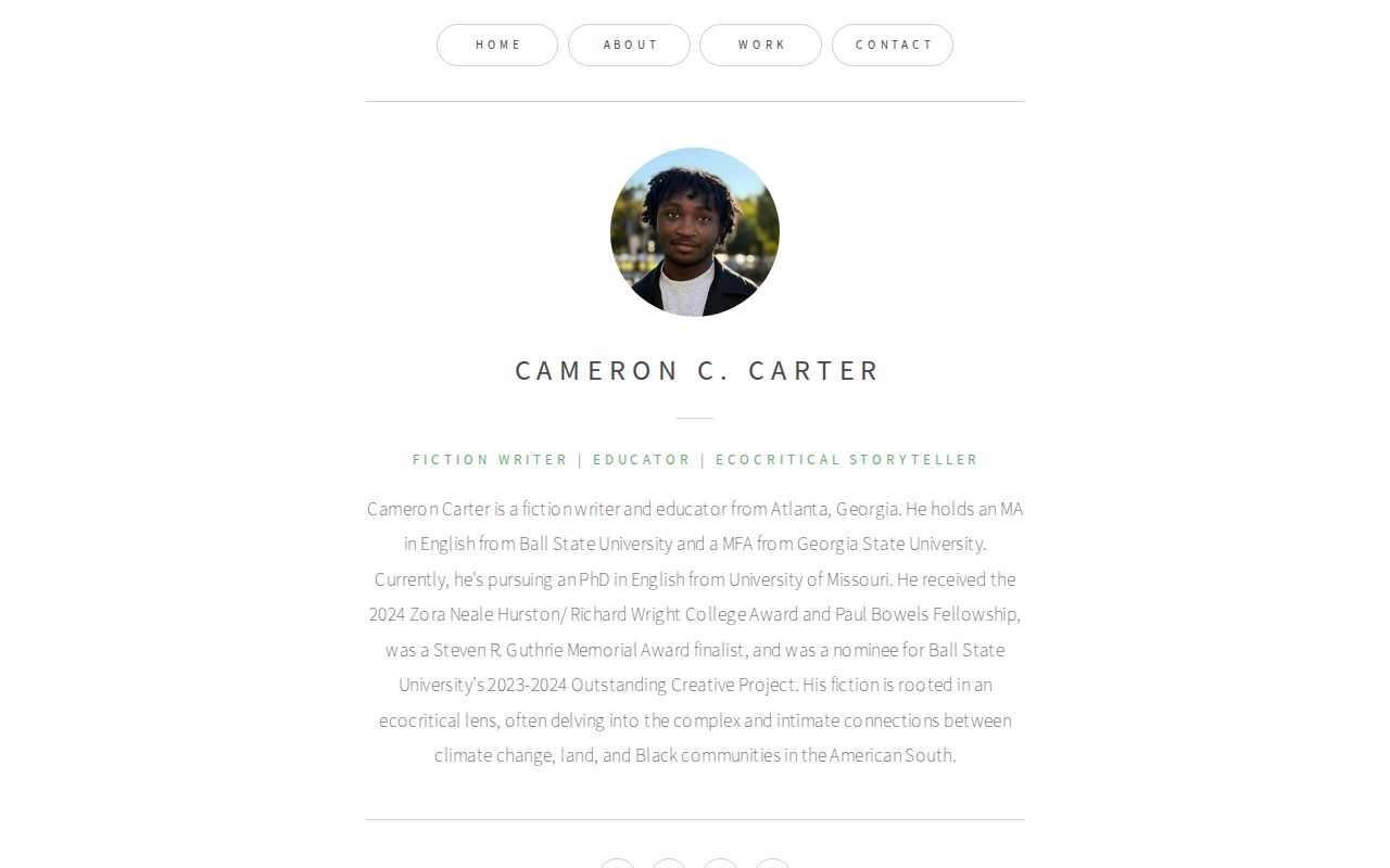 Cameron C. Carter | Fiction Writer & Educator